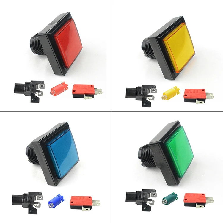 12 Volt Push Touch Button Switch Rectangle LED Arcade Buttons