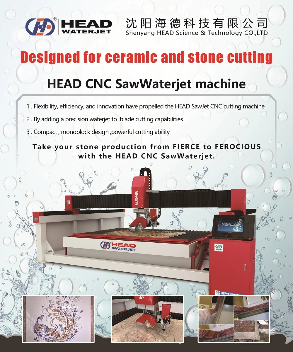Porcelain Tile Slabs Automatic Bridge Granite Block Saw Waterjet ...