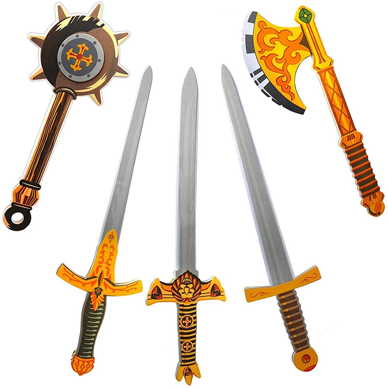 5 Pack Assorted Big Foam Swords - Safe Role Play Weapons