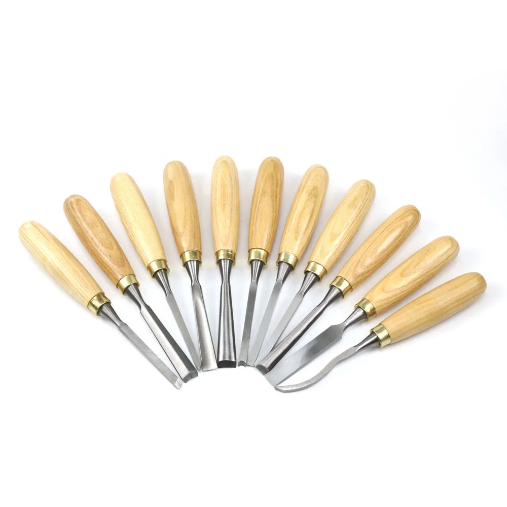 12pcs Wood Carve Chisel Set With Wooden Handle For Woodworking - Buy ...