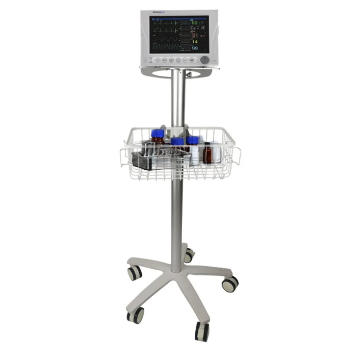 Hot Selling Aluminum Patient Monitor Trolley With No Noise Wheel For ...