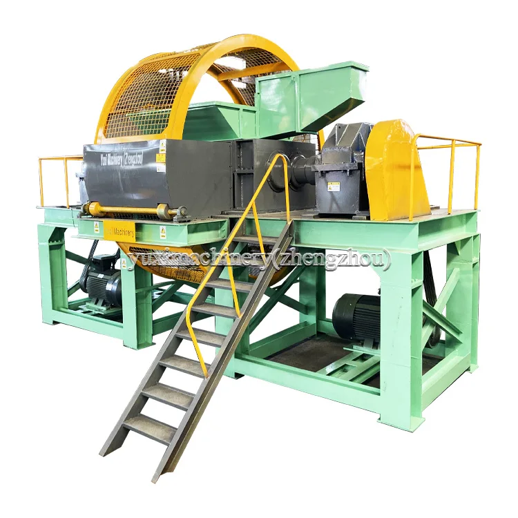 Large Capacity Industrial Used Tyre Rubber Crusher Shredder Line Waste ...