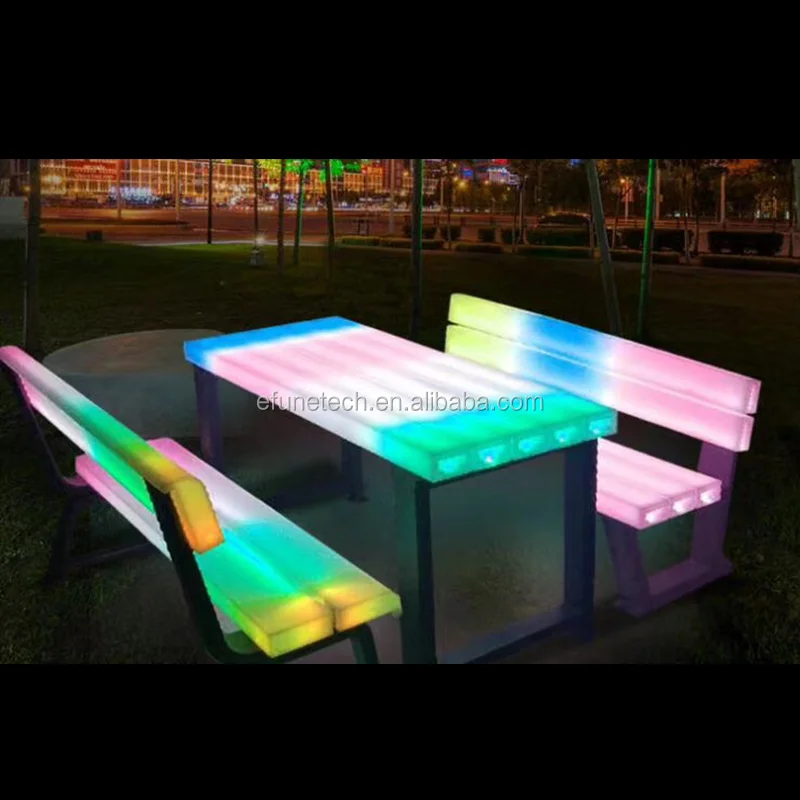 Outdoor LED Garden Benches - Modern, Illuminated Design