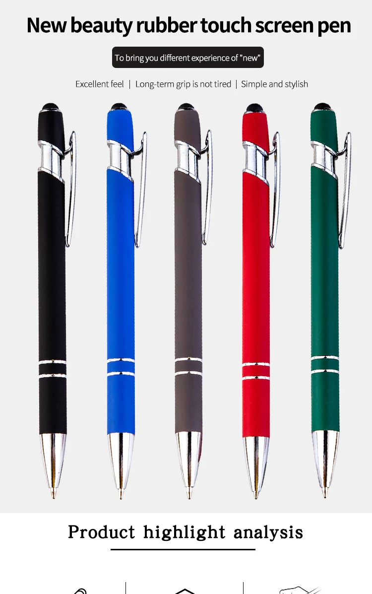 Customized Logo Stylus Pens - Promotional 2 in 1 Touch Screen Pens