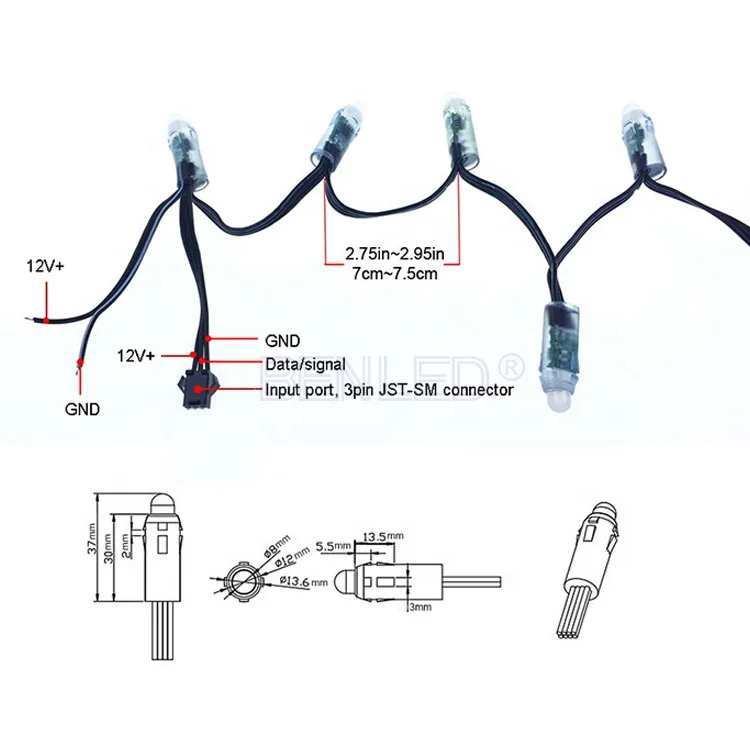 Smart 12v 12mm Pixel Smd5050 Rgb Ws2811 Led Module - Buy Pixel Led ...