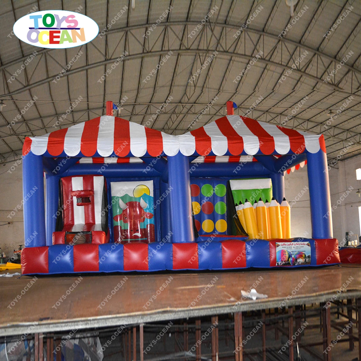 4 In 1 Inflatable Midway Carnival Sport Interactive Toss Games For Kids ...