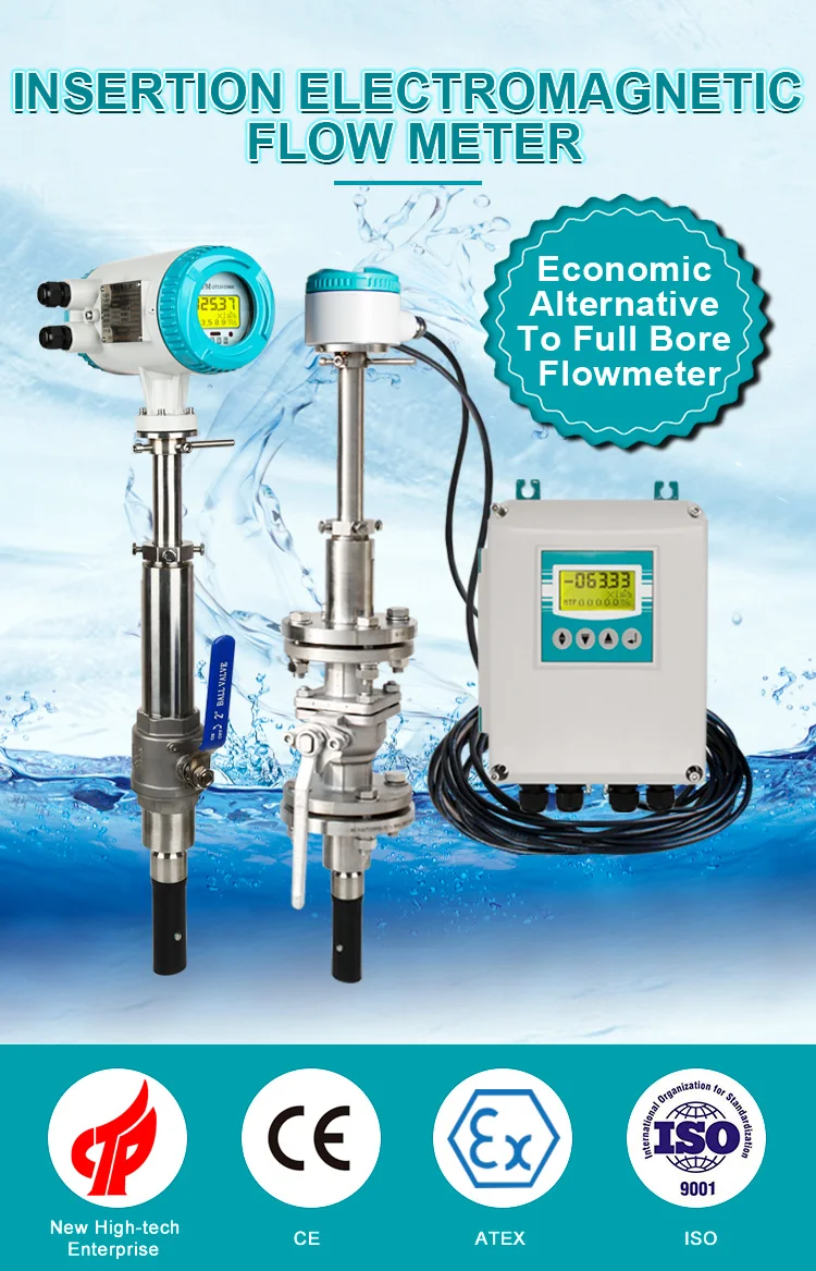 Insertion Magnetic Flow Meter Dn500 Electromagnetic Flow Meter Insert Magnetic Flow Meter ...