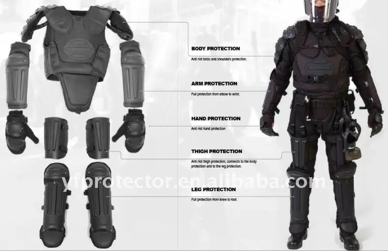 Full Body Protection Riot Control Suit Military Police Equipment Anti ...