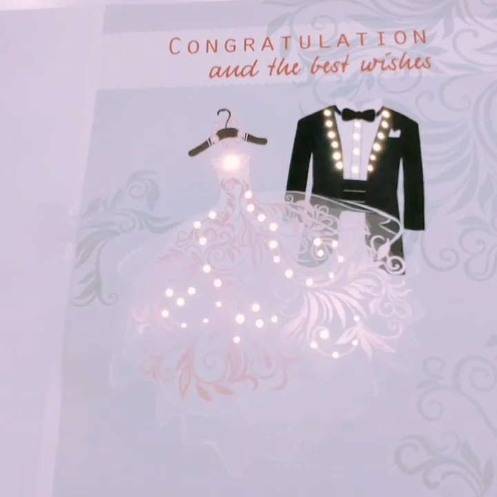 Custom Design Led Light Music Wedding Invitation Cards With Sound ...