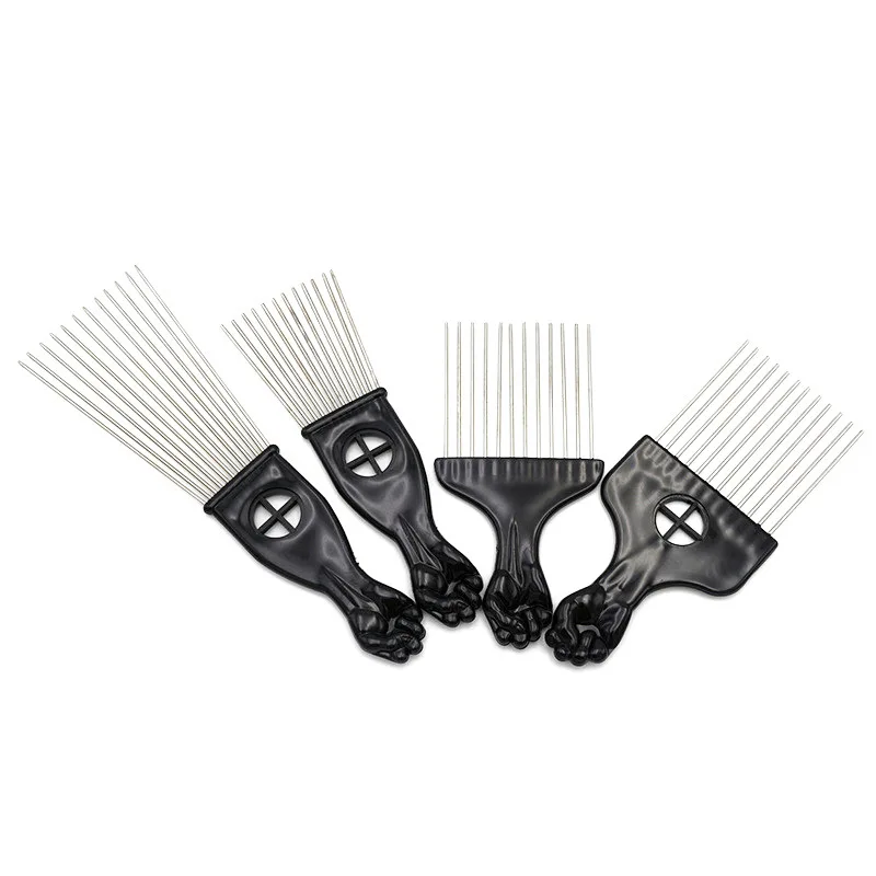 Professional Salon Use Black Metal African Hair Comb For Hairdressing ...
