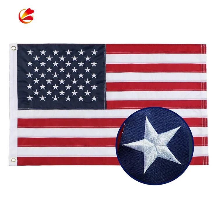 American Flag 3x5 Outdoor Heavy Duty Flag Embroidered Stars Stitched ...