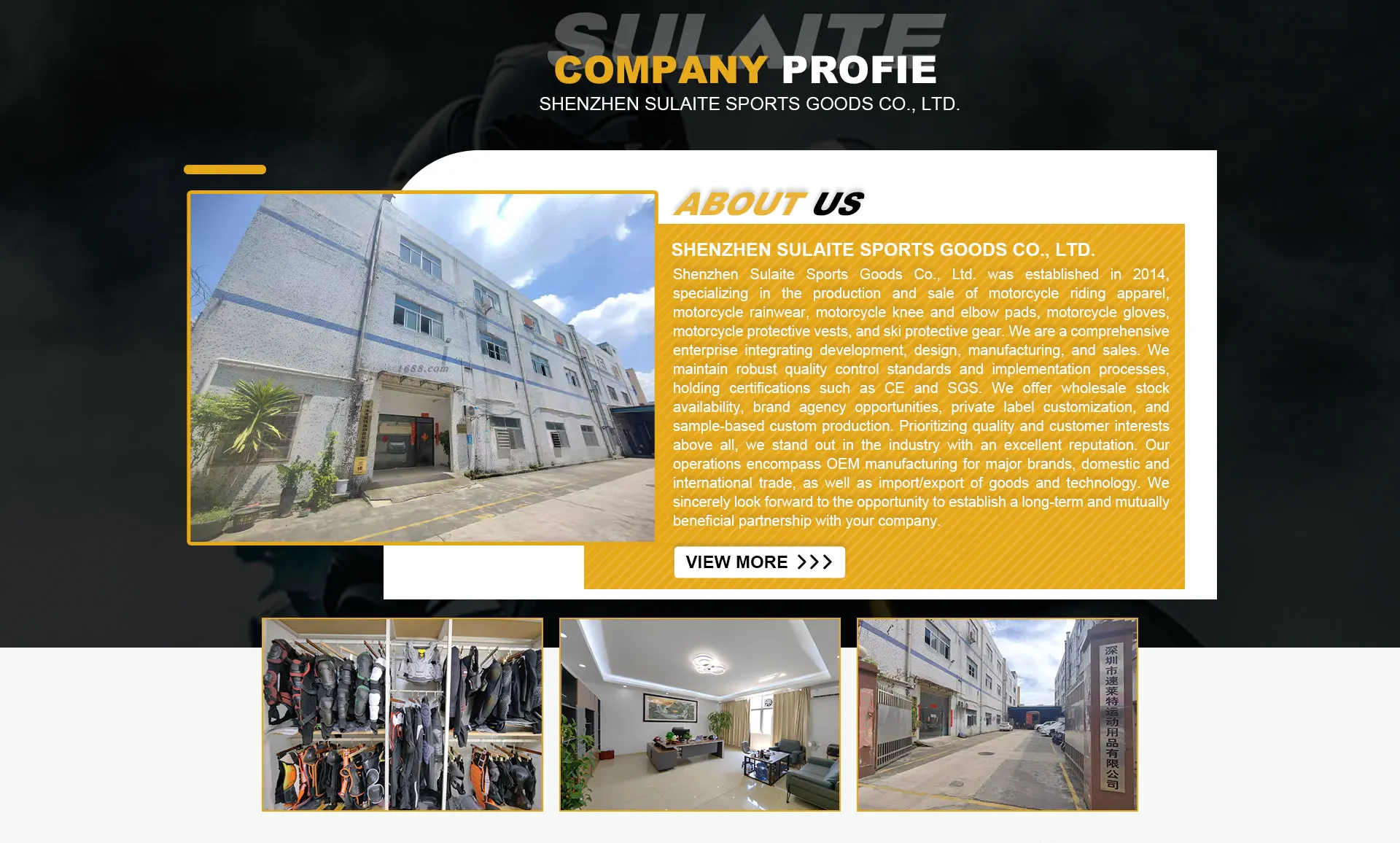 Company Overview - ShenZhen SULAITE Sporting Goods Co., Ltd.