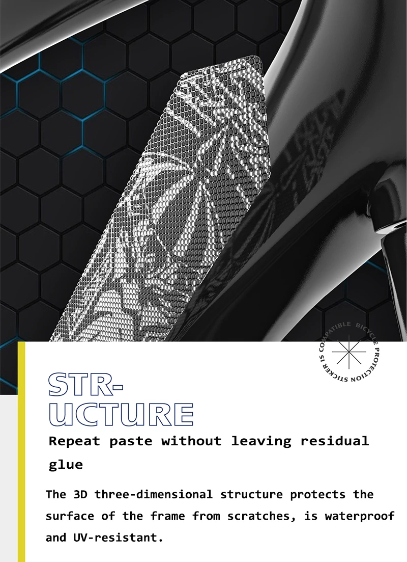 Enlee 3D PVC Bike Stickers - Durable MTB Frame Protection