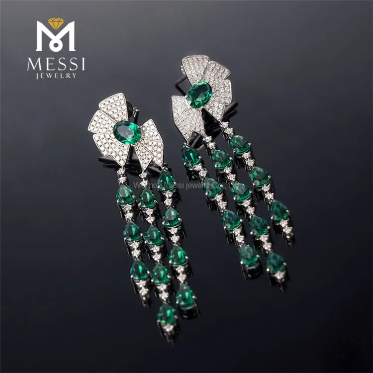 Messi Jewelry Emerald Earrings 14k/18k Jewelry Earring For Emerald ...