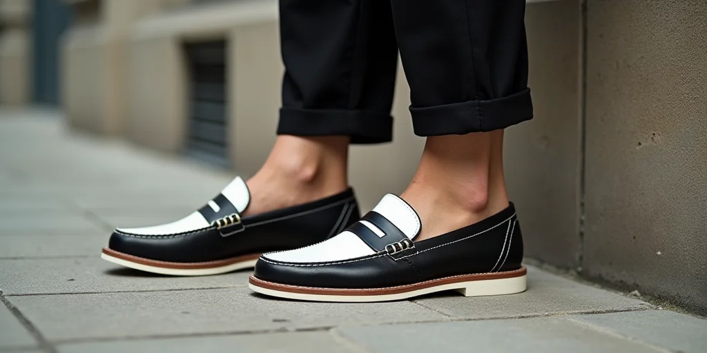 Bass Black And White Penny Loafers – Timeless Style On Alibaba.com