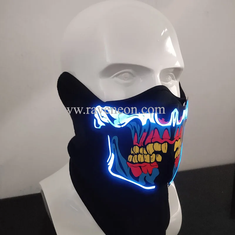 New Fashion Led Sound Activated Mask for Halloween Party Light up Mask ...