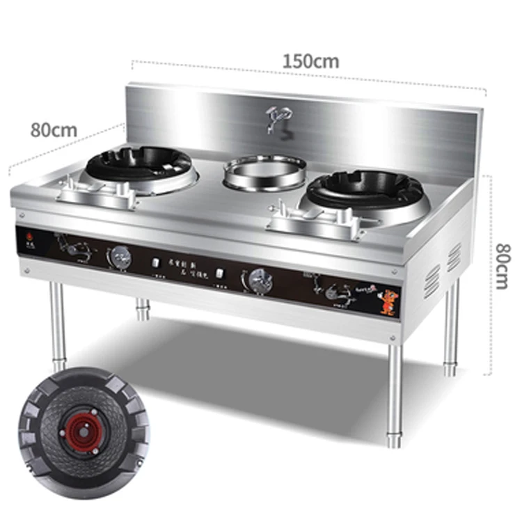 Lyroe 2 Holes Commercial Chinese Wok Range With Faucet And Baffle - Buy ...