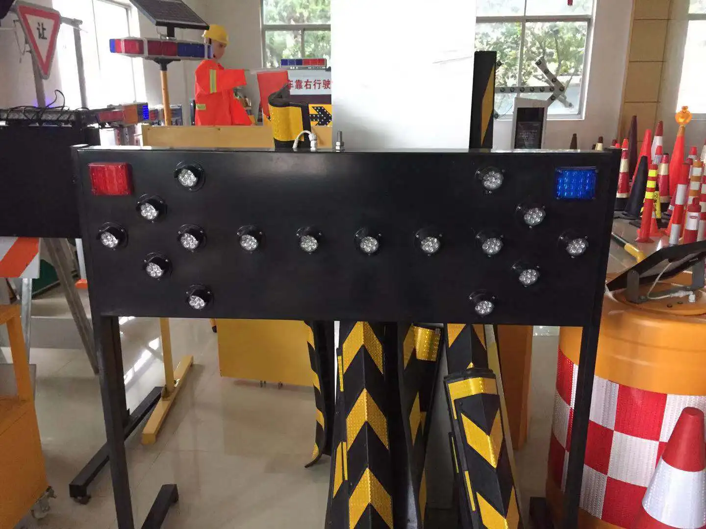 Solar Powered LED Arrow Warning Road Signs - Durable & Efficient