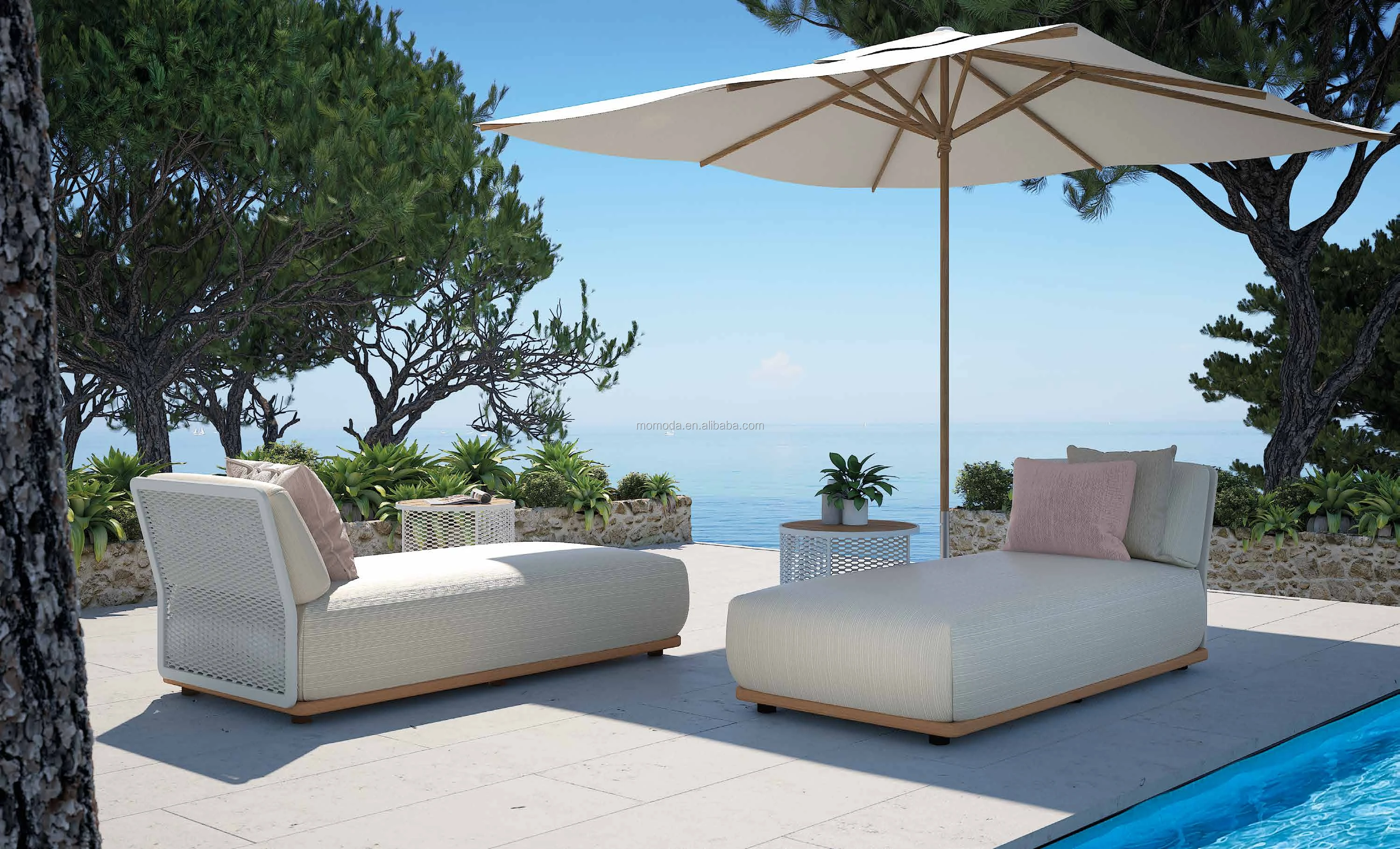 Outdoor Teak Wood Daybed - Perfect for Poolside Relaxation