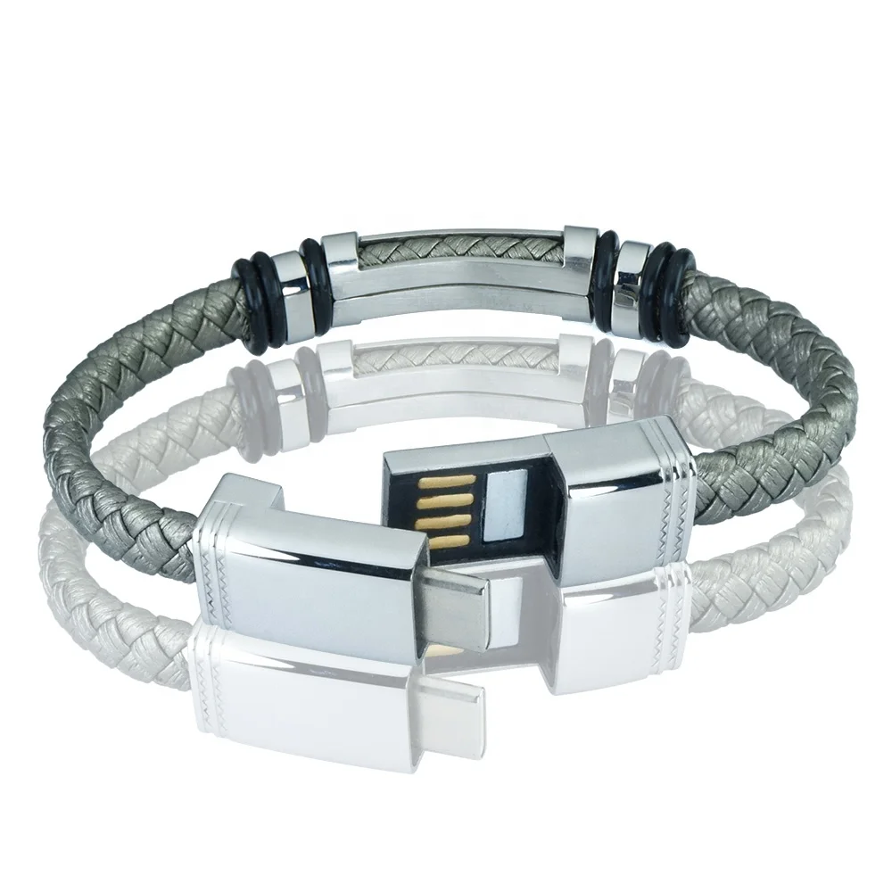 Veromca Usb Cable Leather Stainless Steel Type C Usb Real Leather ...