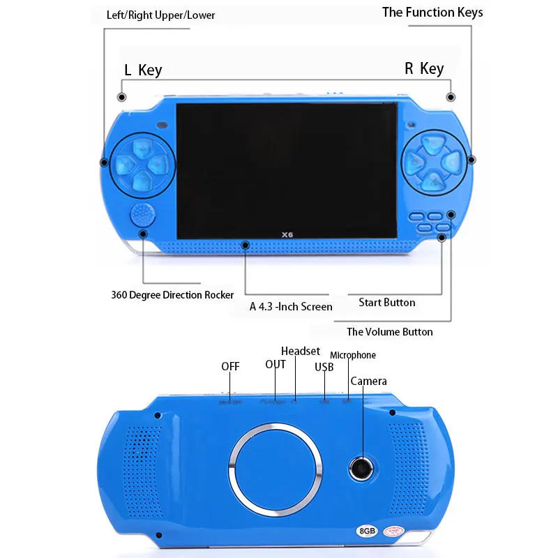 Video Game Console Player X6 - Handheld Retro Gaming