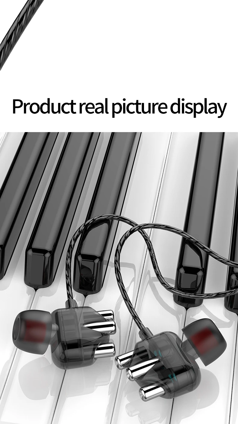 New Design Dual Core Dual Speakers In-ear Music Sports Wire Headset ...