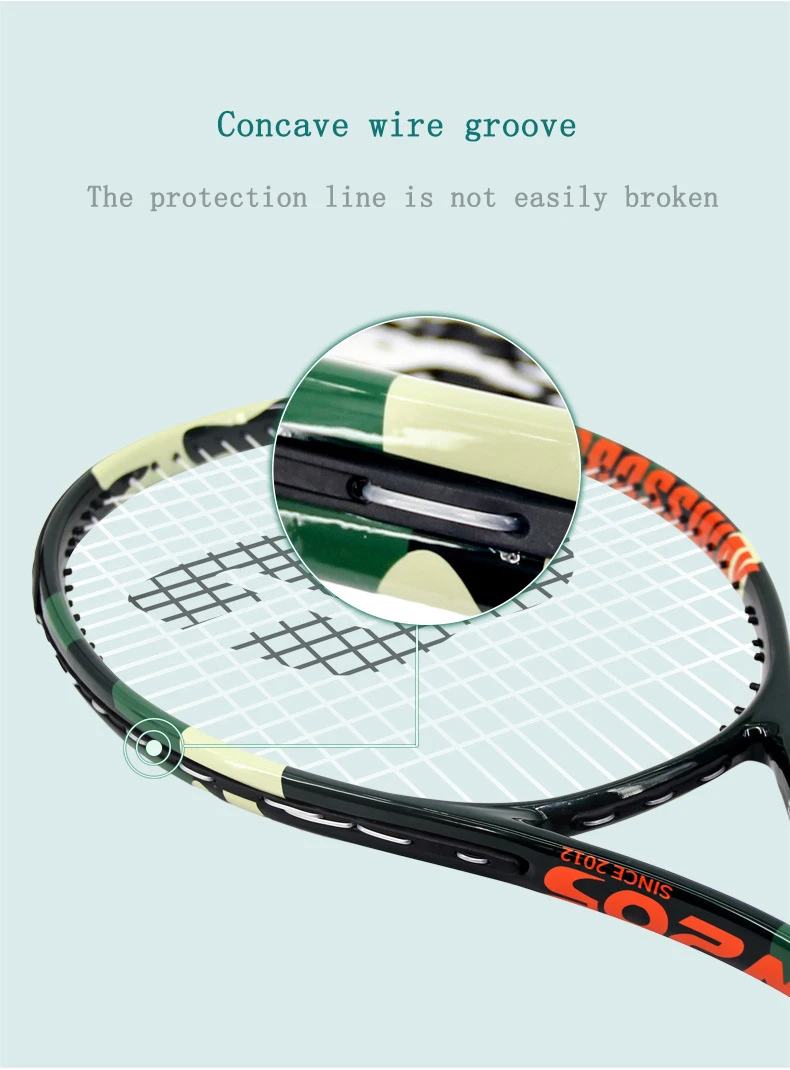 Modern Design Professional Tennis Rackets Carbon Fiber Training Head ...