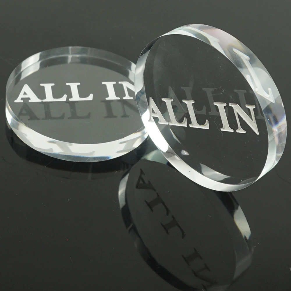 Transparent Round Dealer Button Pressing Acrylic All in Texas Hold'em ...