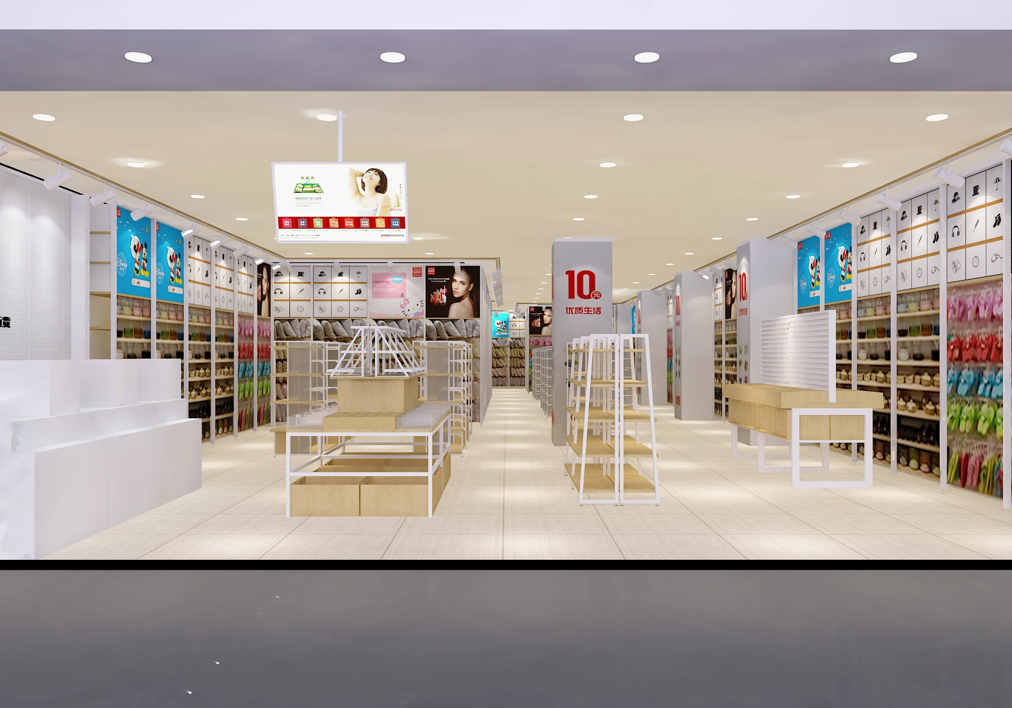 Mini Store Layout 3D - Gift Shop Floor Plan & Display Racks
