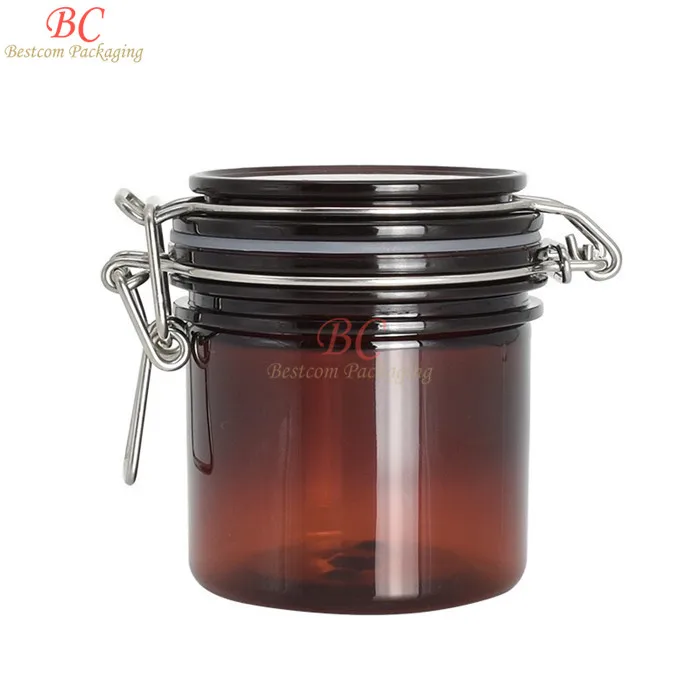 100ml 200ml 300ml 500ml Empty Frosted Plastic Bath Salt Jars With Cork ...