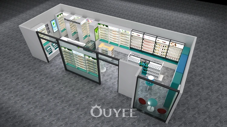 Modern Medical Store Counter Design - Pharmacy Rack