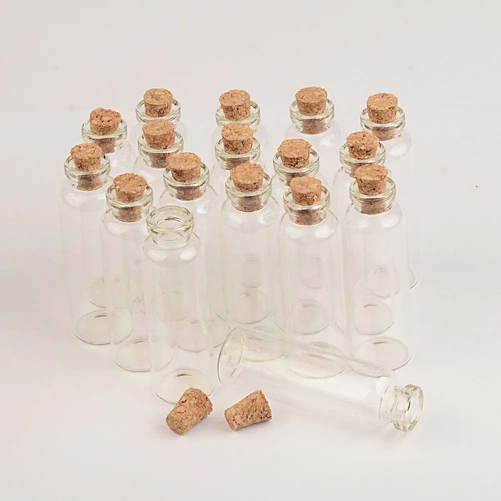 16x50x6mm 5ml Mini Botellas De Vidrio Transparente Con Corcho Pequeño Frascos Contenedores Lindo ...