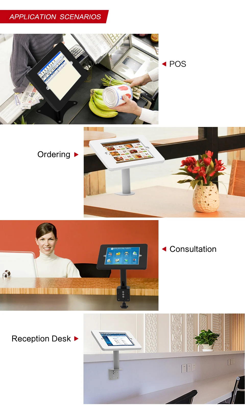 C-clamp Desk Mount Adjustable Lockable Display Tablet Stand Security ...