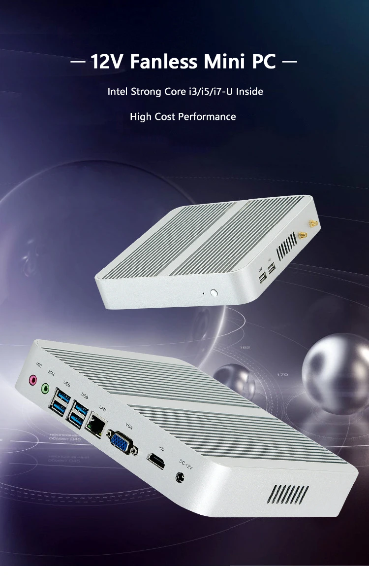 Rugged 12v Fanless Mini Pc I3 4005u X86 Win10 Ubuntu Aluminum Case ...