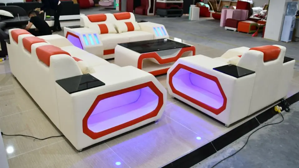 Wholesale Led Light Living Room Furniture Combination Living Room Sofa ...