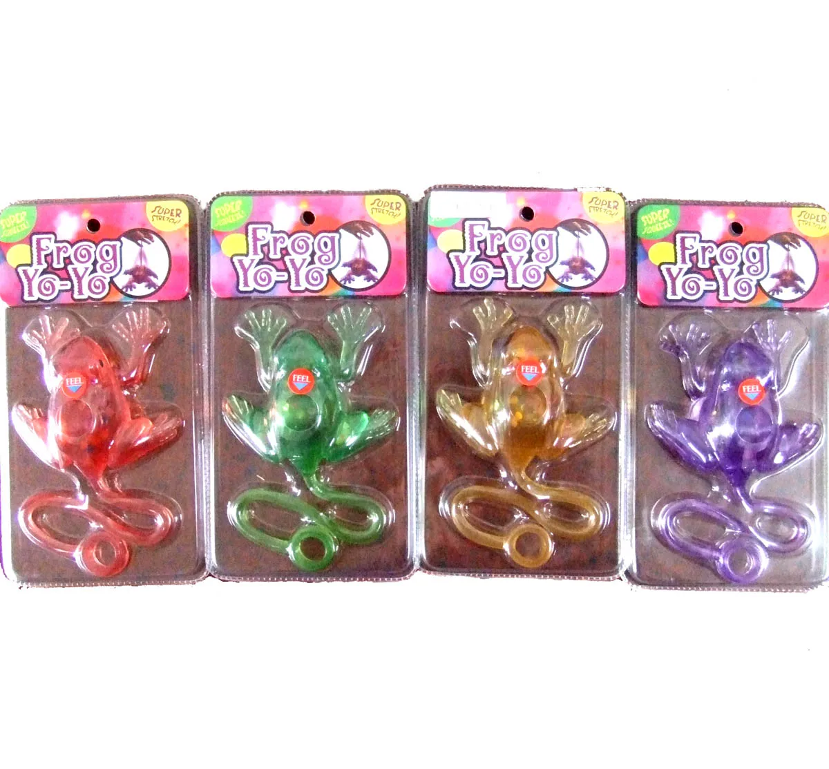 Squeeze Novelty Rubber Frog Toy - Spring Yoyo Line