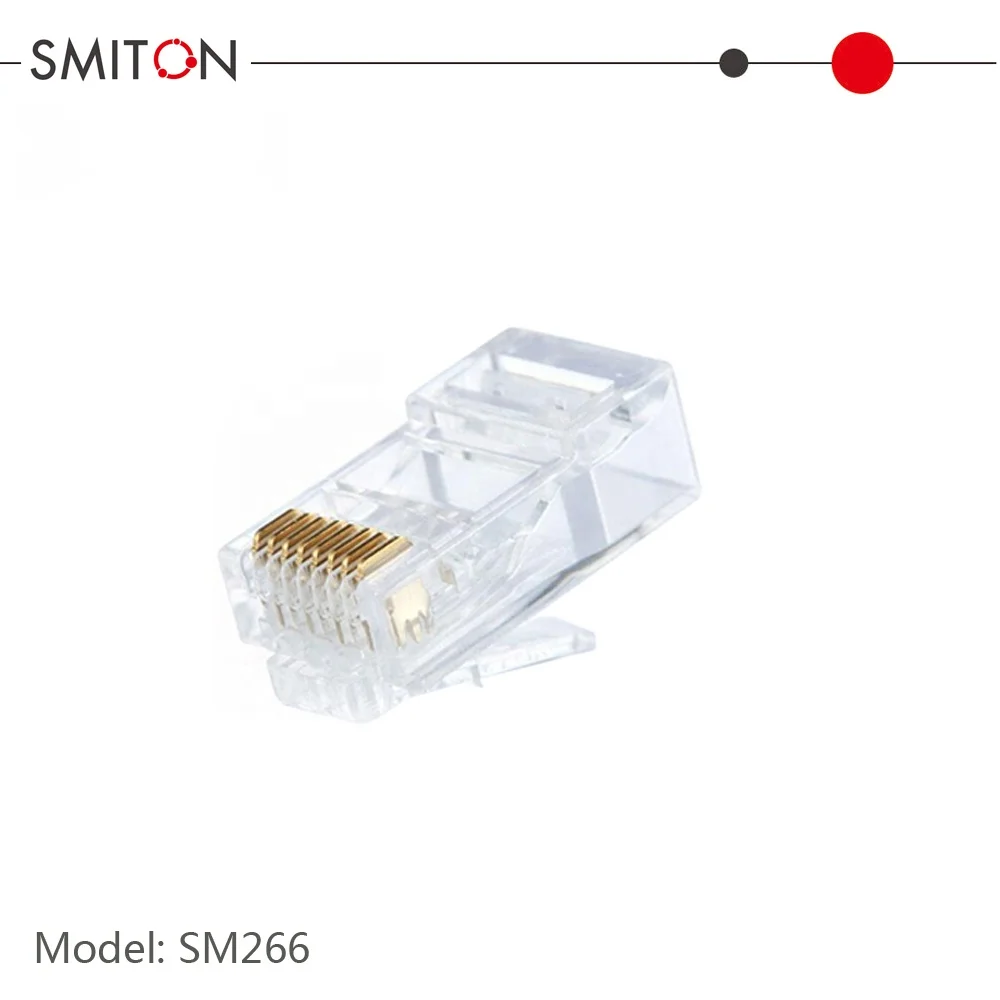 Rj45 Crystal Head Cat5 Cat6 Utp Unshielded Network Connector Gold ...