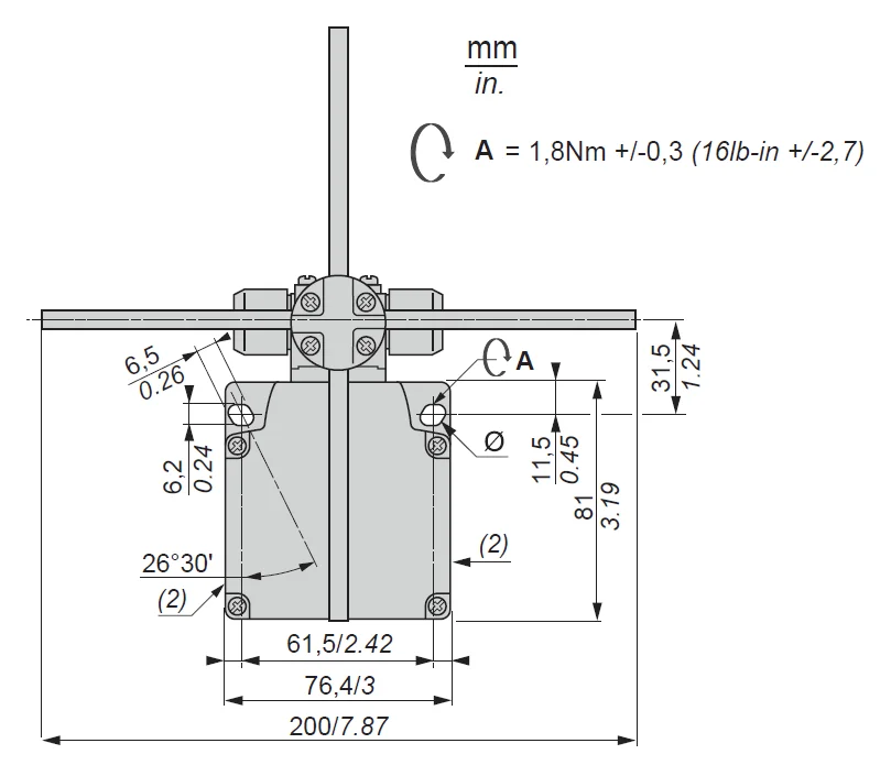 2 Speeds Stay Put Cross Rods Rotating Head Position Limit Switch for ...