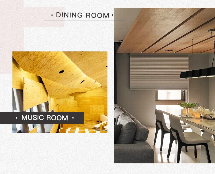 Veneer Wood Drop Ceiling Tiles for Home Interior Decoration