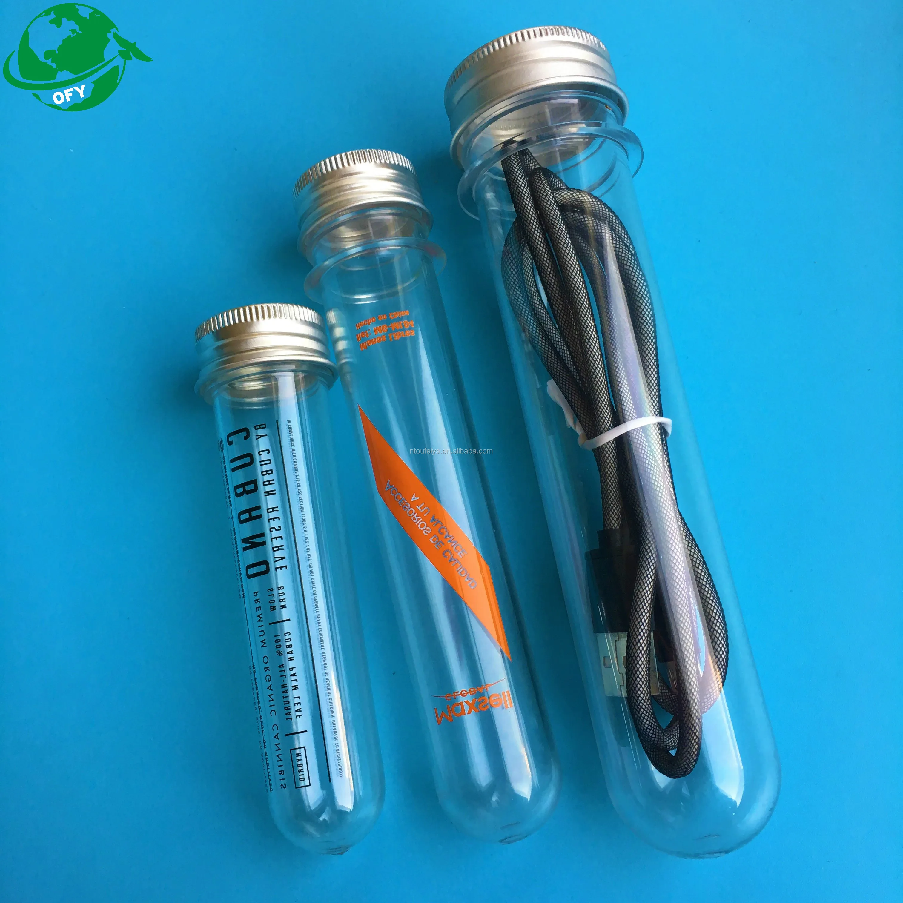 Clear Usb Cable Packaging Tube With Silvery Screw Cap - Buy Clear Usb ...