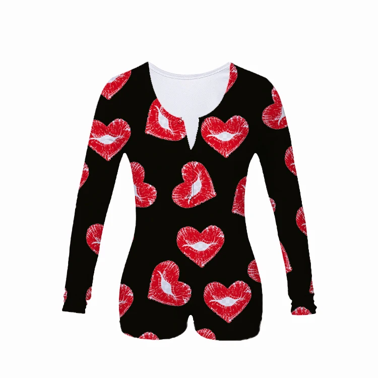 Wholesale Custom Sexy Adult Onesie Long Sleeve Sleepwear Rompers Adult