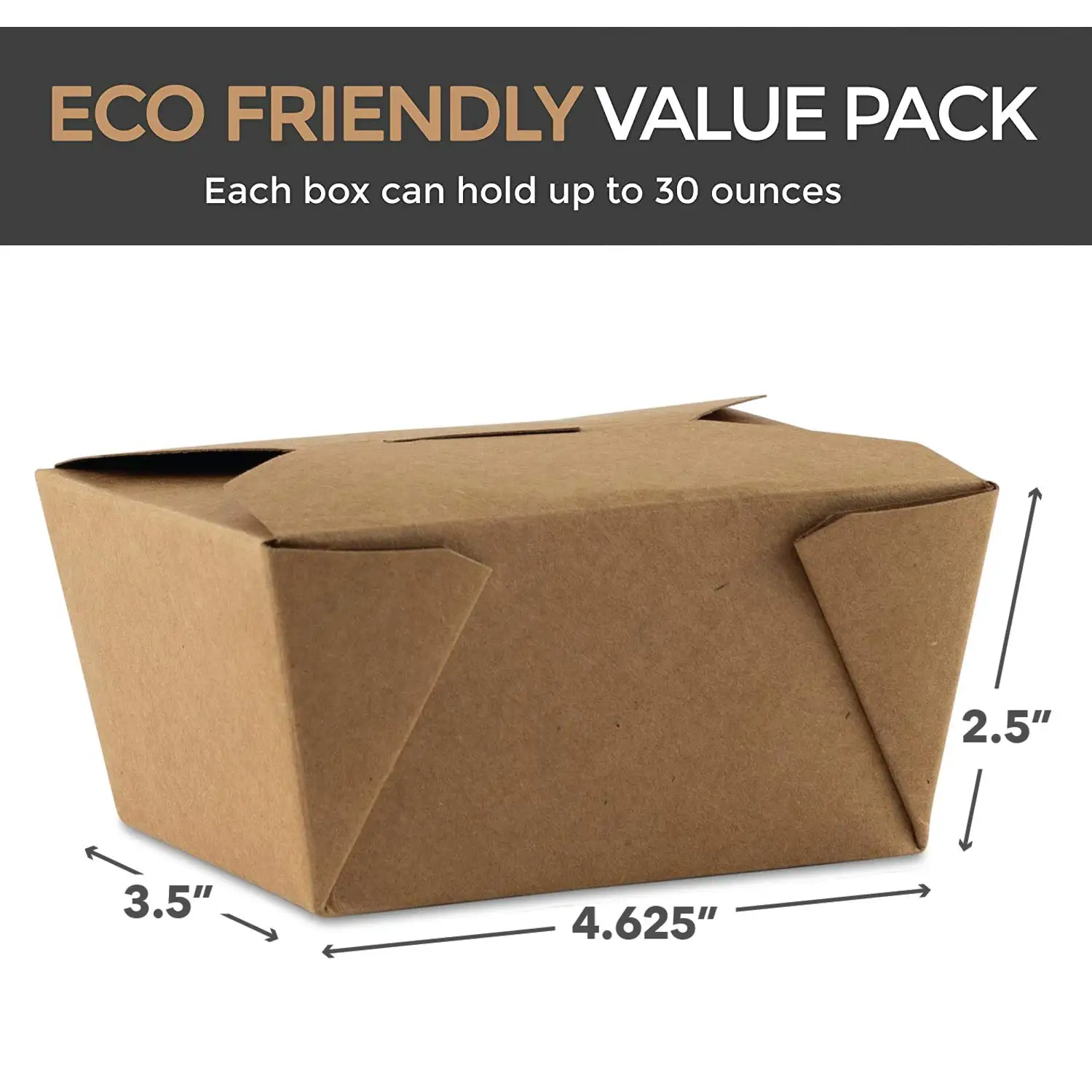 Microwavable Kraft Brown Take Out Boxes Leak And Grease Resistant Food ...