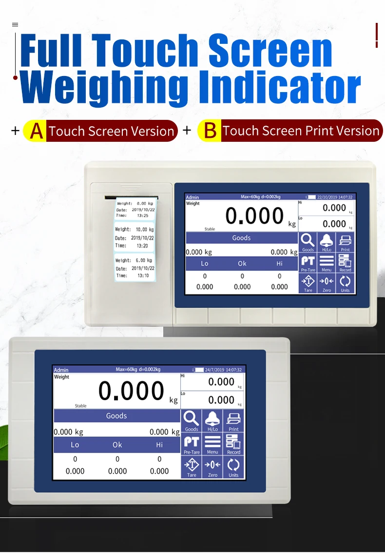 Digital Intelligent Touch Screen Display for Balanzas Sin Impresora