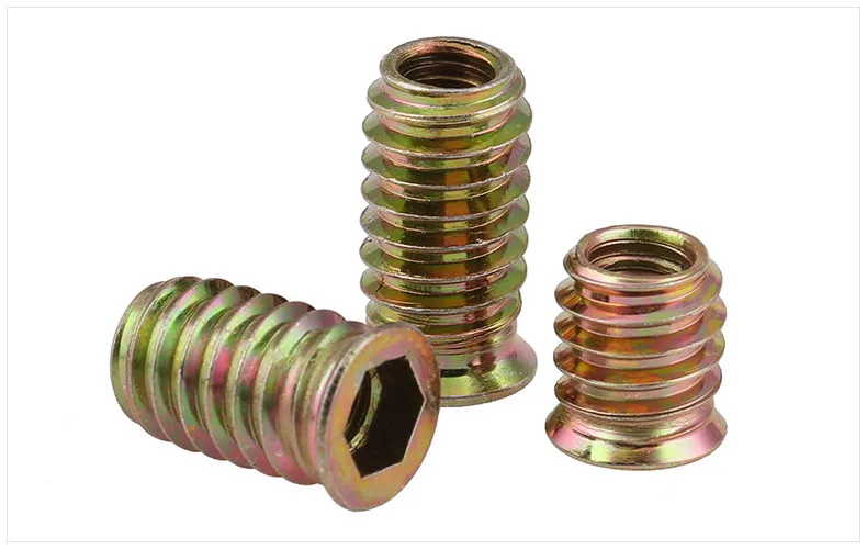M6 M8 M10 Steel Galvanized Furniture Wood Threaded Bushing D Insert Nuts