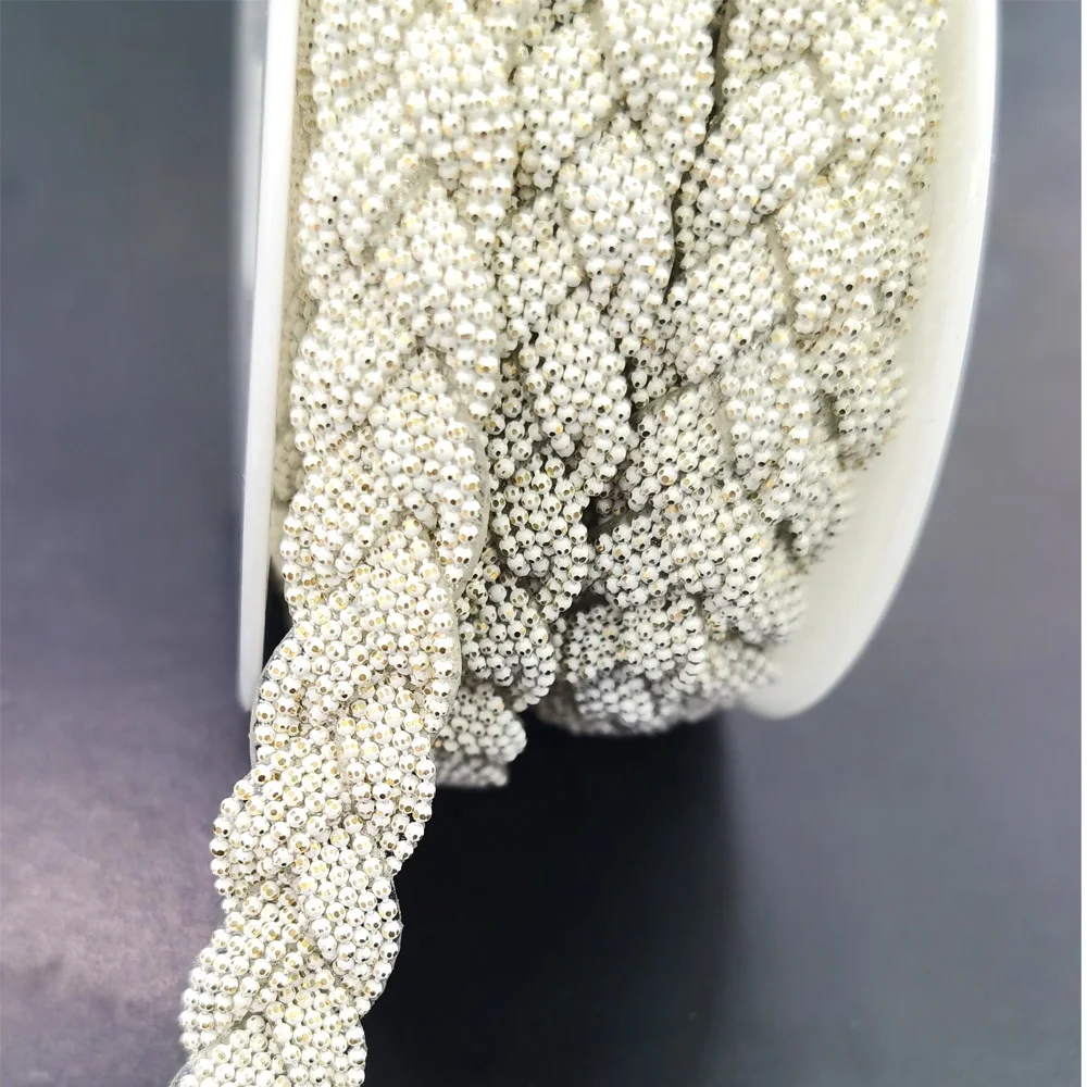 S164 Fashion Iron on Ball Chain Trim - Decorative Accents