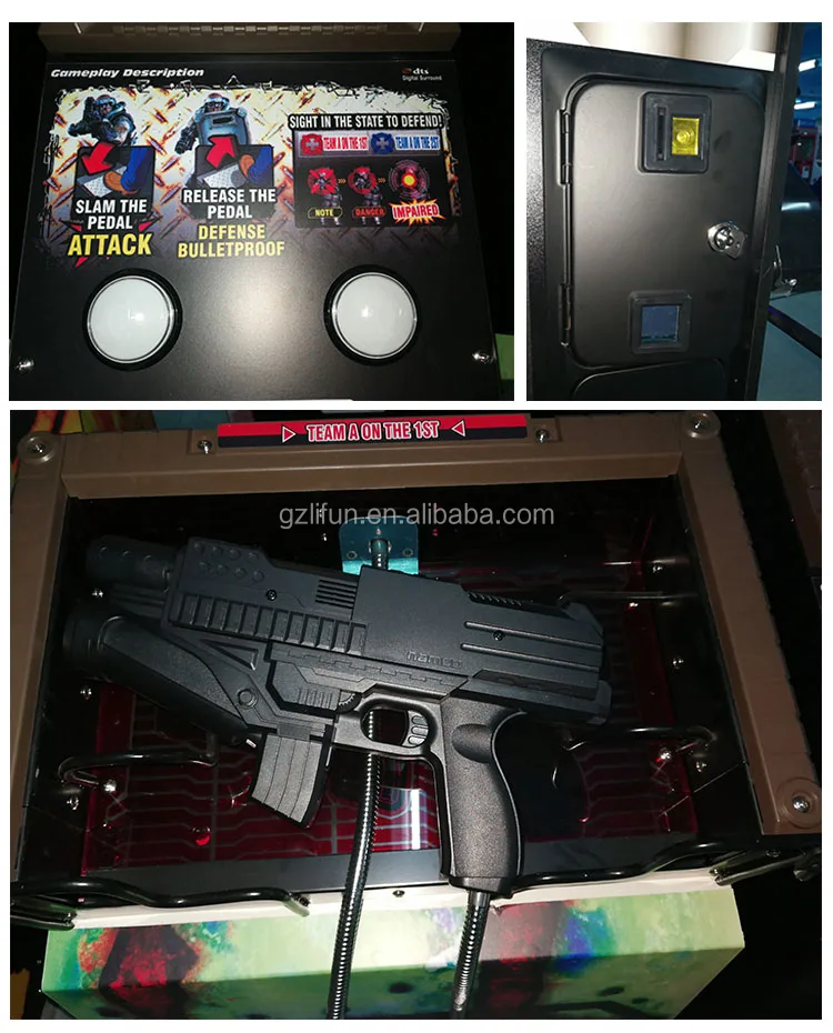 Indoor Coin Operated Video Razing Storm Gun Shooting Game
