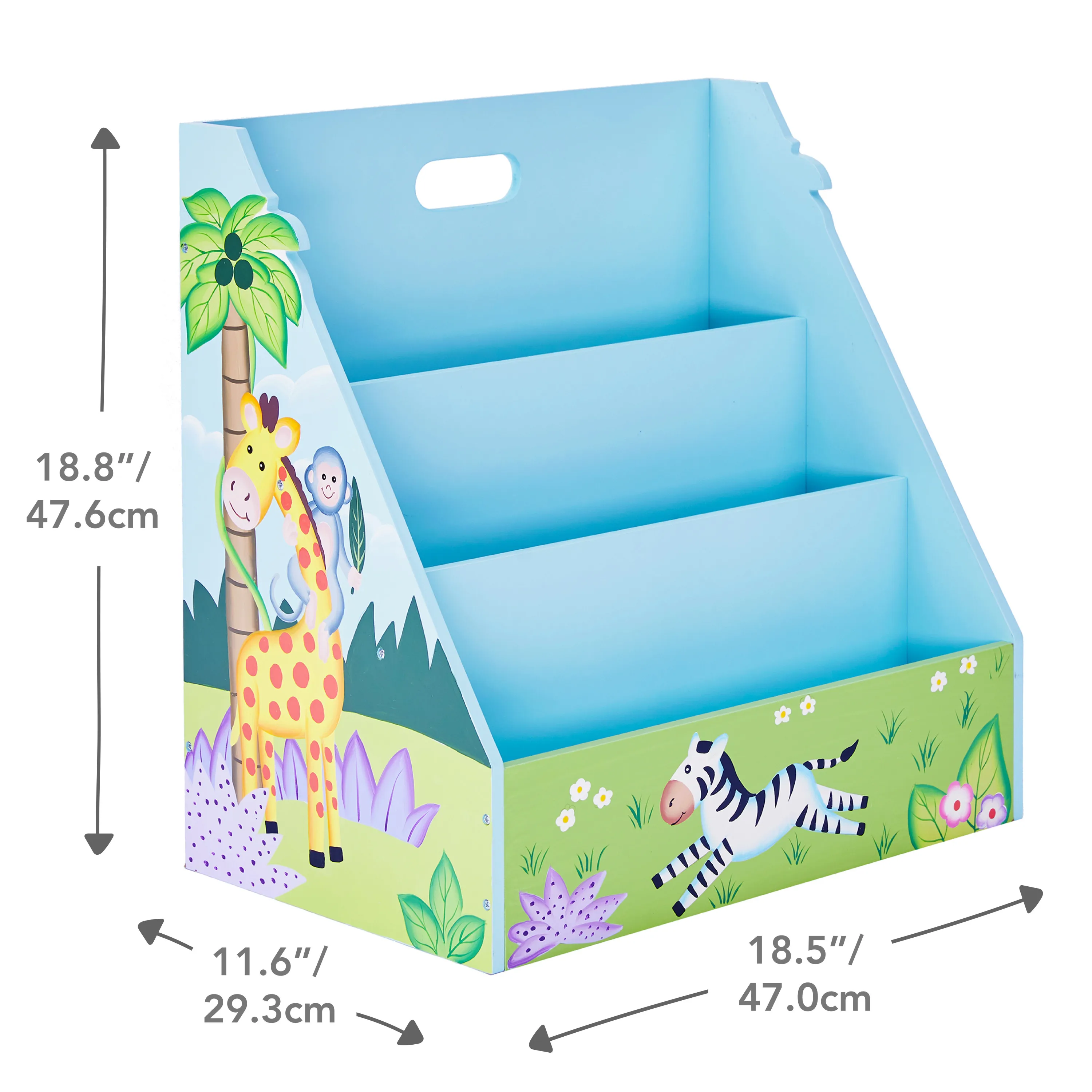 Kids Bookshelf Reading Stand Wooden Children Book Shelf With 5 Shelves ...