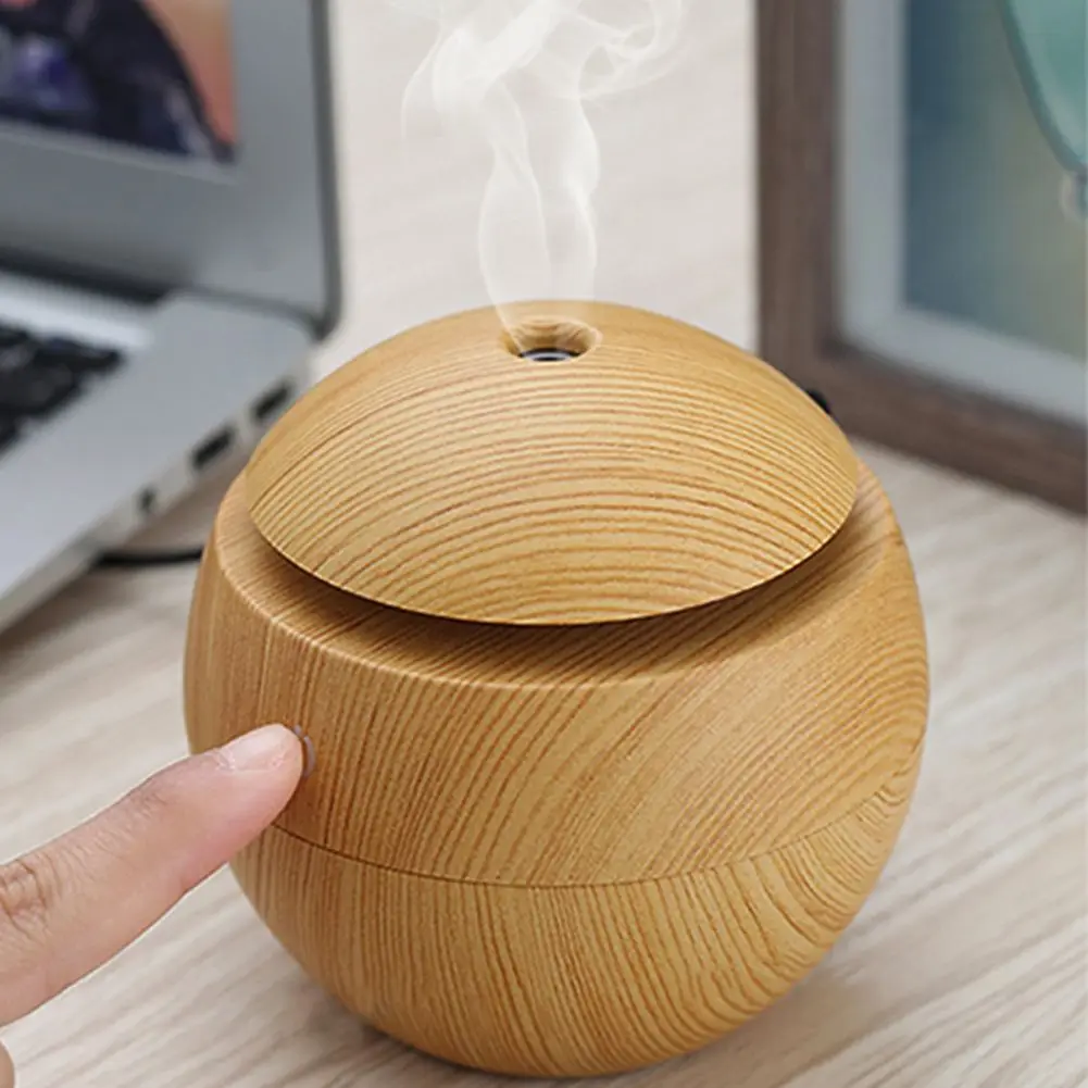 Wooden Aroma Air Mist Humidifier Air Wooden Grain Bamboo Humidificador ...