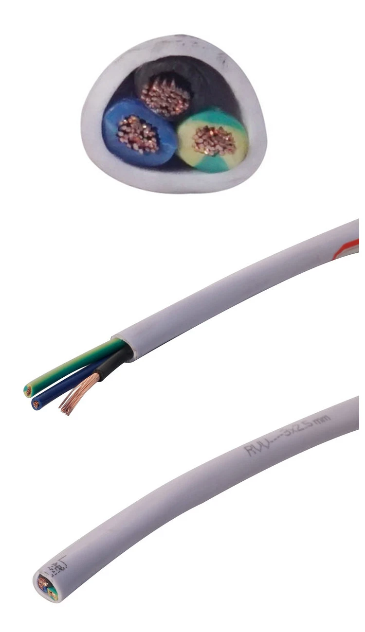 Rvv 3x2.5mm2 Pvc Insulated Flexible Electrical Wire 3 Core 2.5 Mm Electrical Cable - Buy 3 Core ...