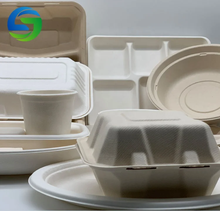 9x9 Pulgadas 3 Compartimiento Biodegradables Desechables Recipientes De ...